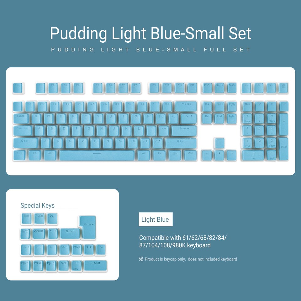 RGB backlit Pudding Keycaps (129 Keycap Set) - Funkeyzz